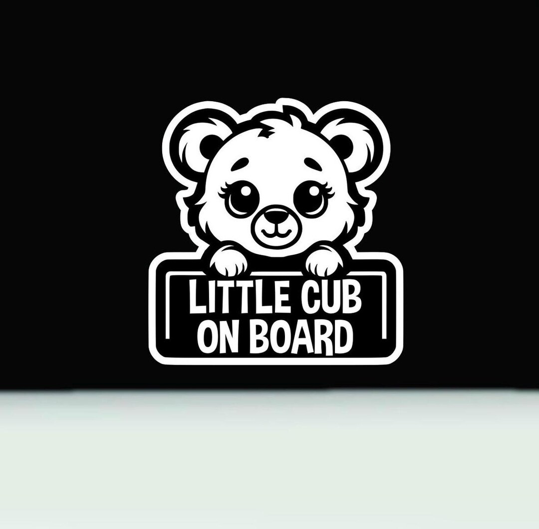Bear Cub Vinyl Sticker | Little Cub on Board Bumper Sticker | Cute Bear ...