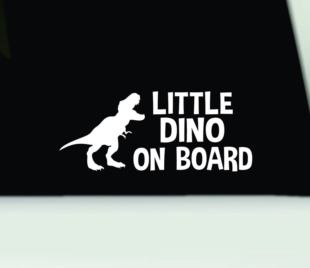 Little Dino on Board Bumper Sticker | on Board Car Decal | Dinosaur on ...