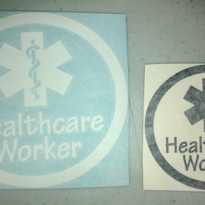 Healthcare Worker Bumper Window Sticker Healthcare Worker Vinyl Car ...
