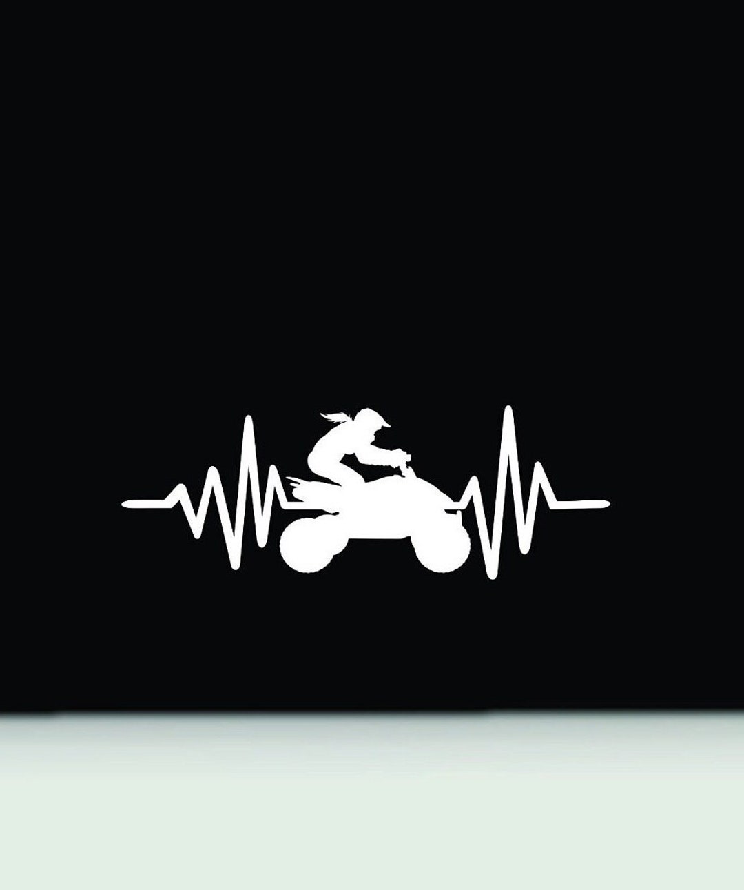 ATV Heartbeat Vinyl Decal | Atv Vinyl Sticker | Ladies Four Wheeler Atv ...