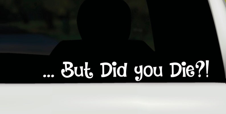 Did You Die Bumper Sticker but Did You Die Vinyl Decal - Etsy