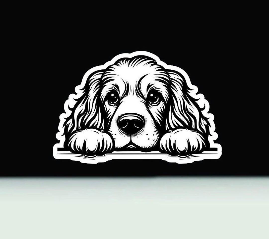 Cocker Spaniel Peeking Vinyl Decal | Cocker Spaniel Dog Sticker ...
