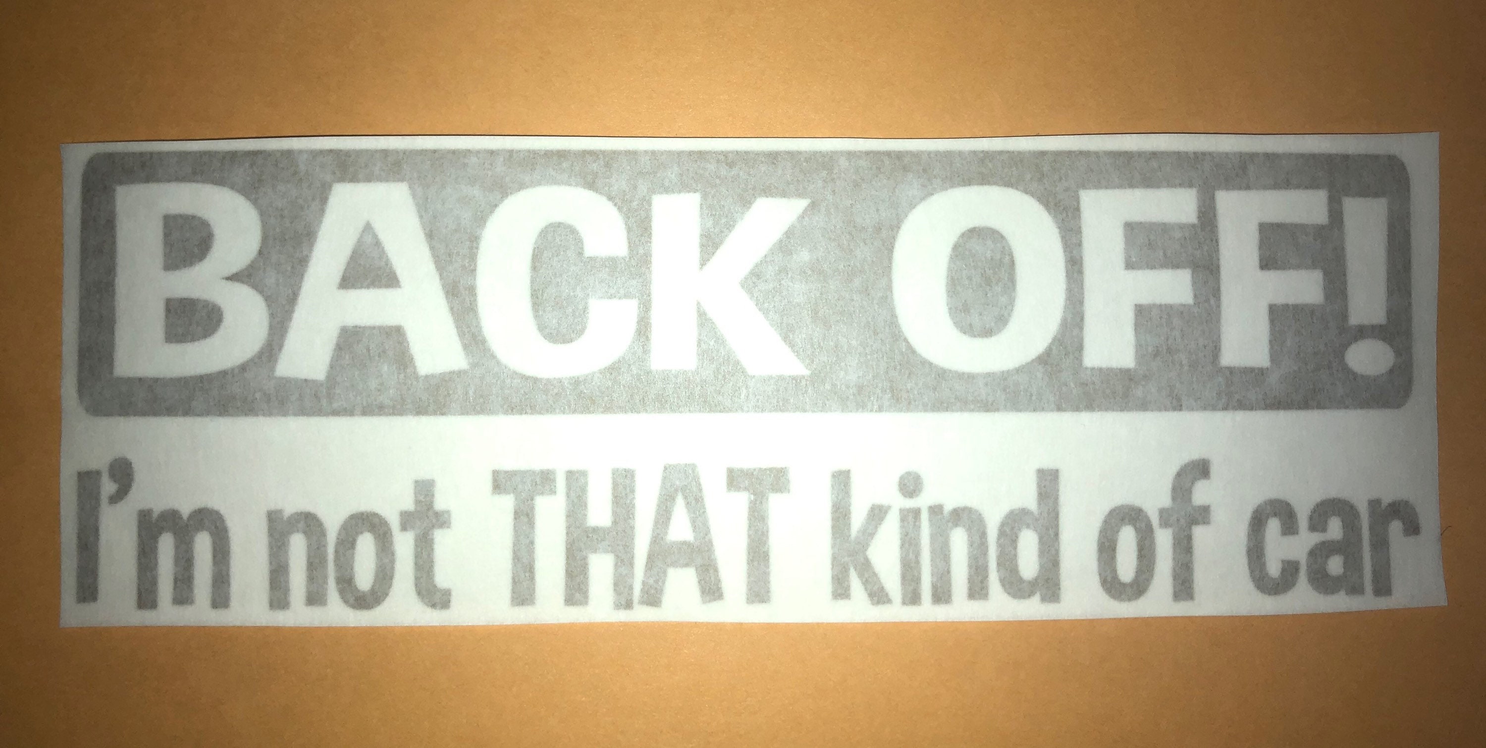 Funny Bumper Truck Car Decal Sticker Back off Vinyl Decal | Etsy