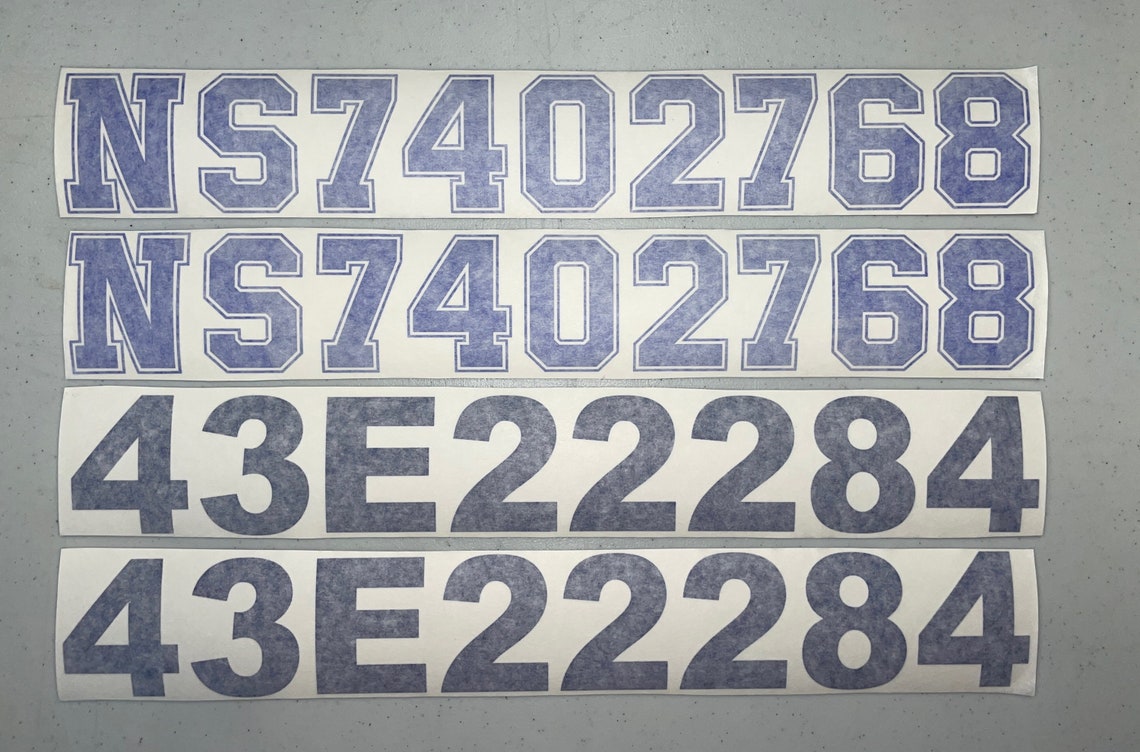 Boat Numbers Boat Vinyl Decals Boat Registration Numbers | Etsy