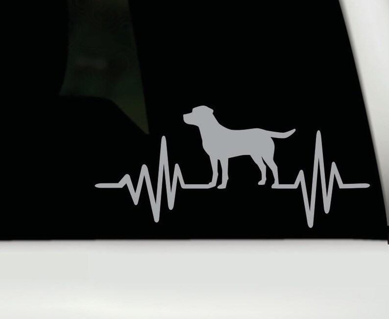 Labrador Retriever Heartbeat Vinyl Decal Labrador Car - Etsy UK