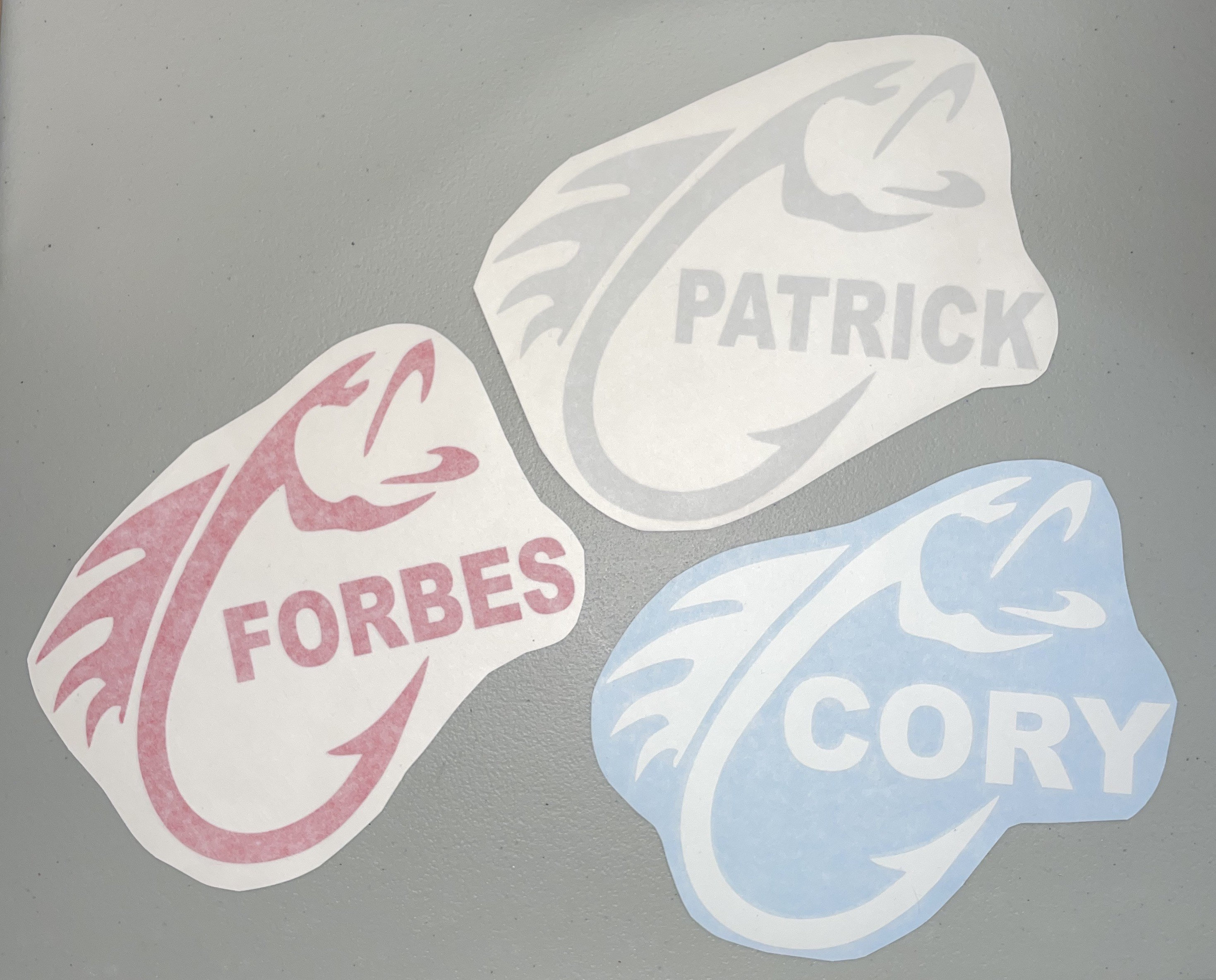 Fishing Hook Vinyl Decal | Custom Fishing Decal | Fish Hook Name ...