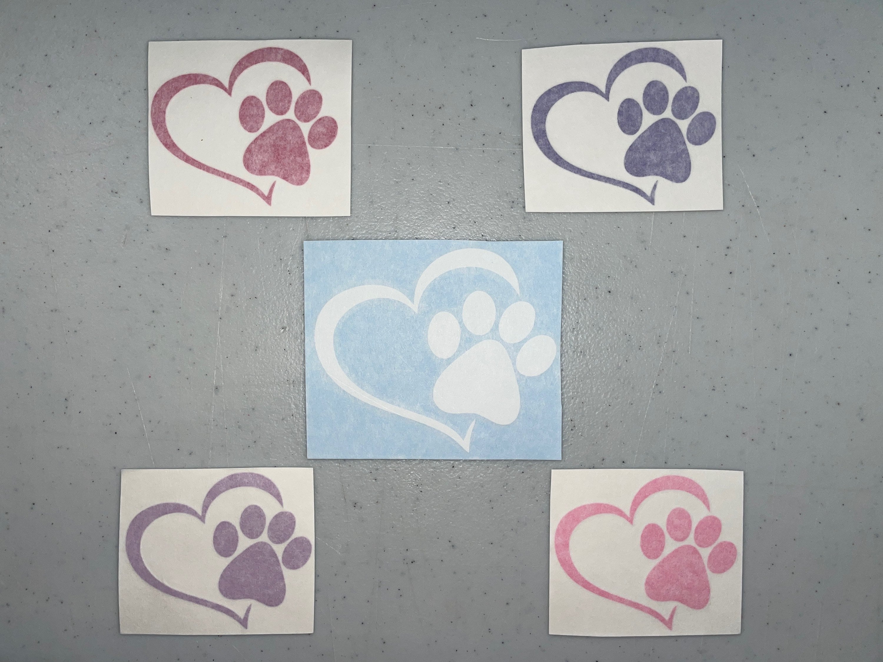 Heart Paw Print Waterproof Vinyl Decal | Car, Laptop, Bumper Paw ...