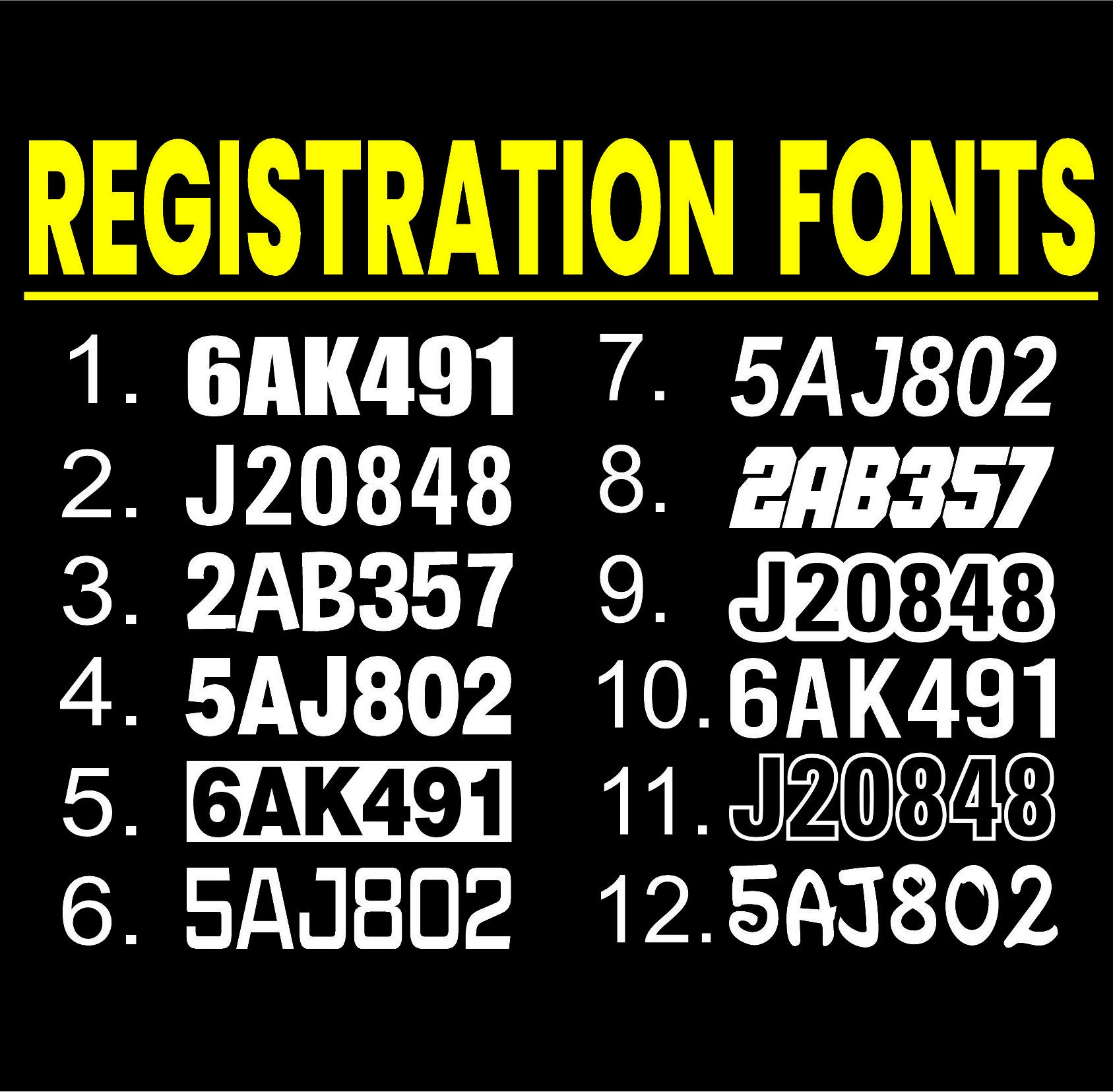Snowmobile Registration Set Custom Number Decals | Custom Snowmachine ...