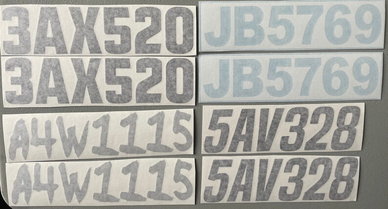 Snowmobile Registration Set Custom Number Decals | Custom Snowmachine ...