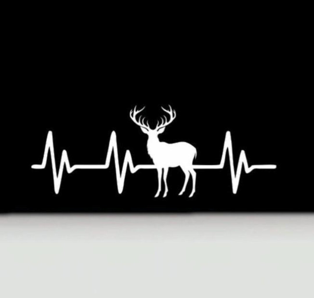 Deer Vinyl Decal Sticker | Deer Heartbeat Vinyl Decal | Deer Truck Car ...