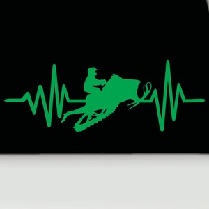 Sled Heartbeat Vinyl Decal Sticker | Snowmobile Vinyl Decal | Sled ...