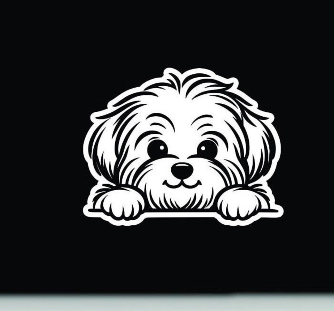 Havanese Peeking Vinyl Decal | Havanese Dog Sticker | Havanese Vinyl ...