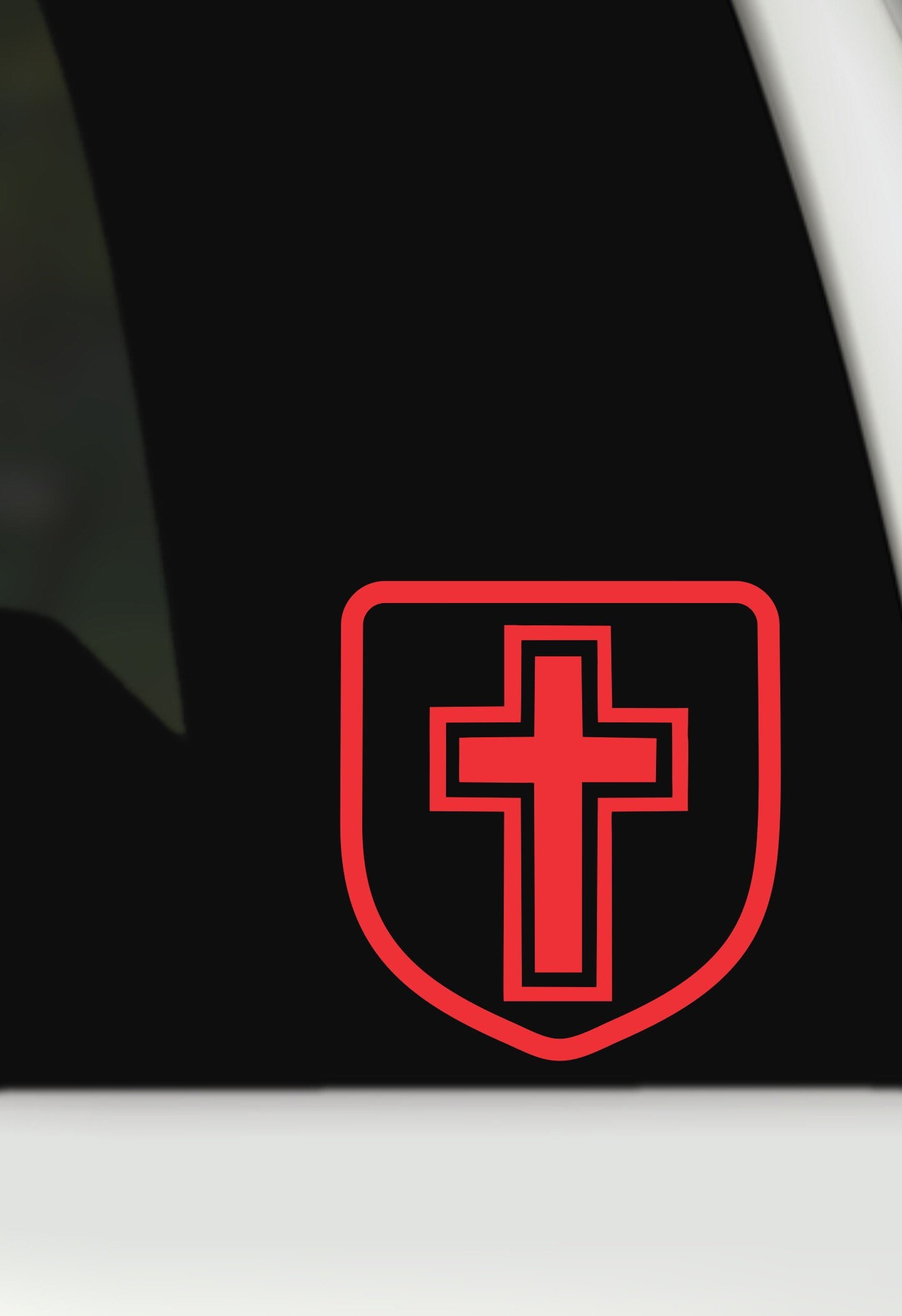 Cross Shield Vinyl Decal Christian Bumper Decal Sticker | Etsy