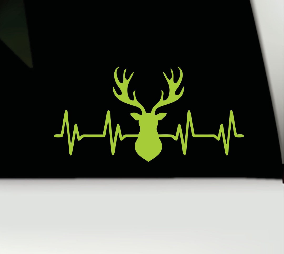 Deer Vinyl Decal Sticker | Deer Heartbeat Vinyl Decal | Deer Truck Car ...