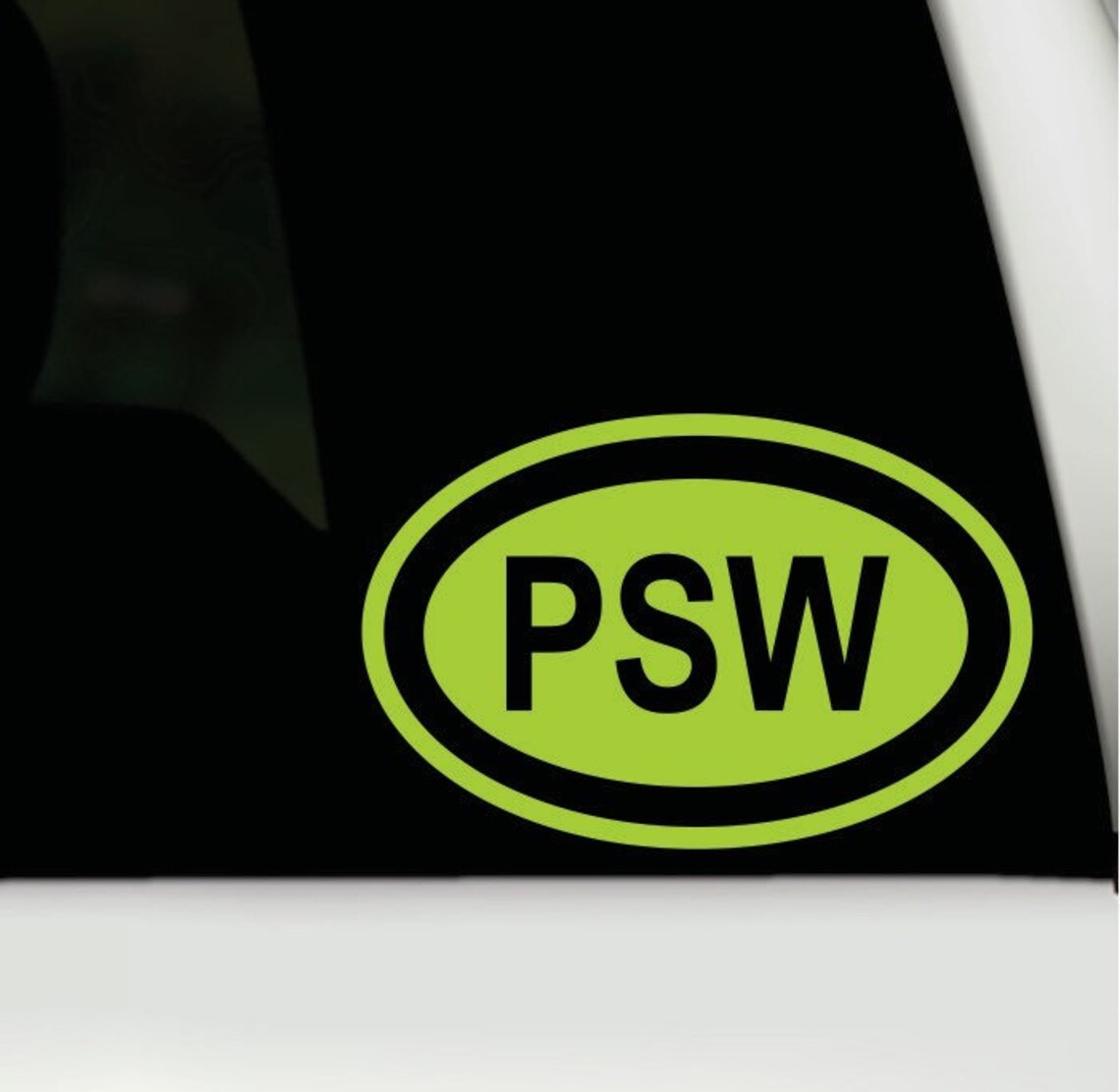 PSW Bumper Sticker PSW Vinyl Car Decal Personal Support - Etsy Canada