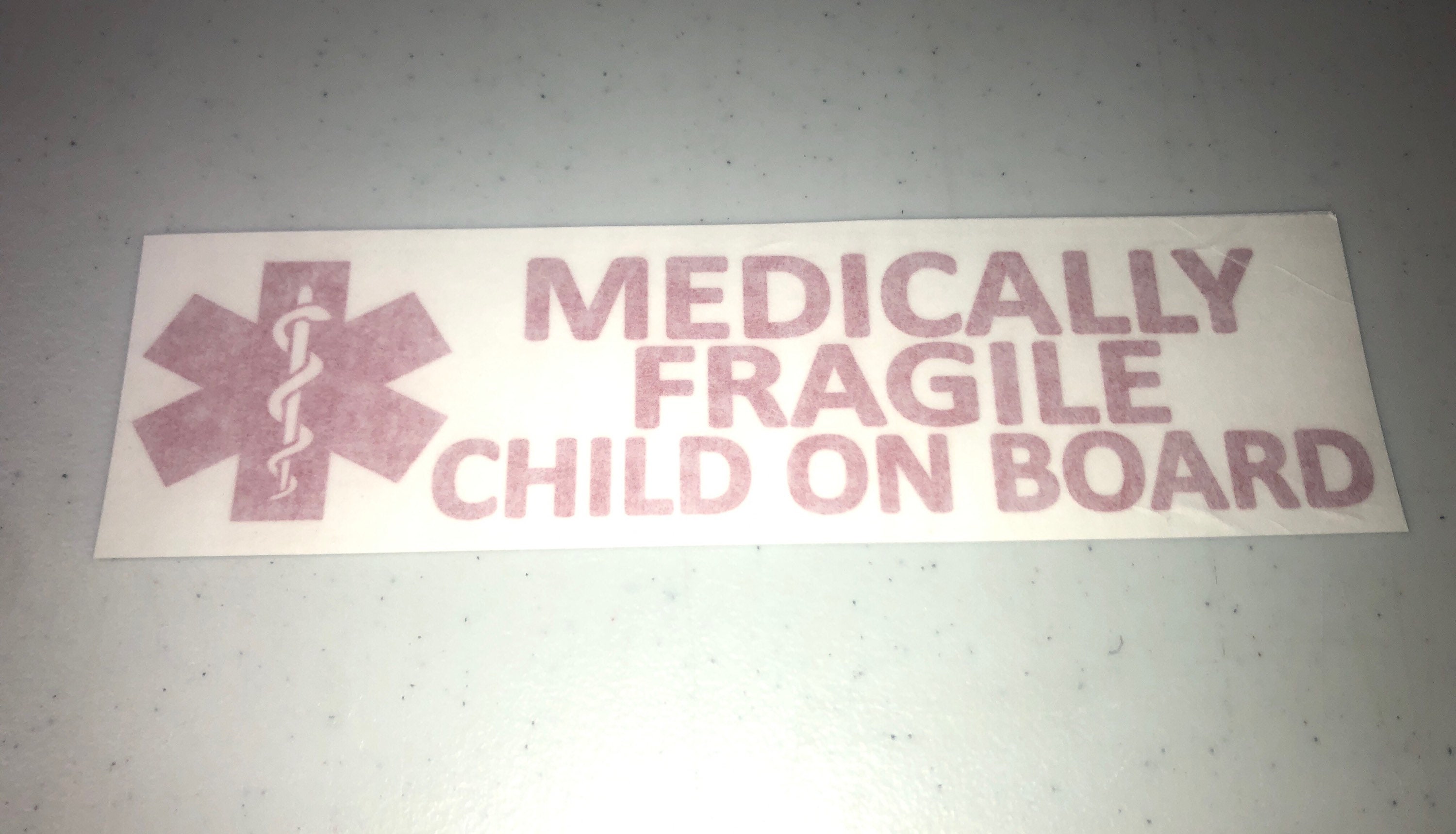 Medical Alert Bumper Sticker Medically Fragile Child on - Etsy Canada