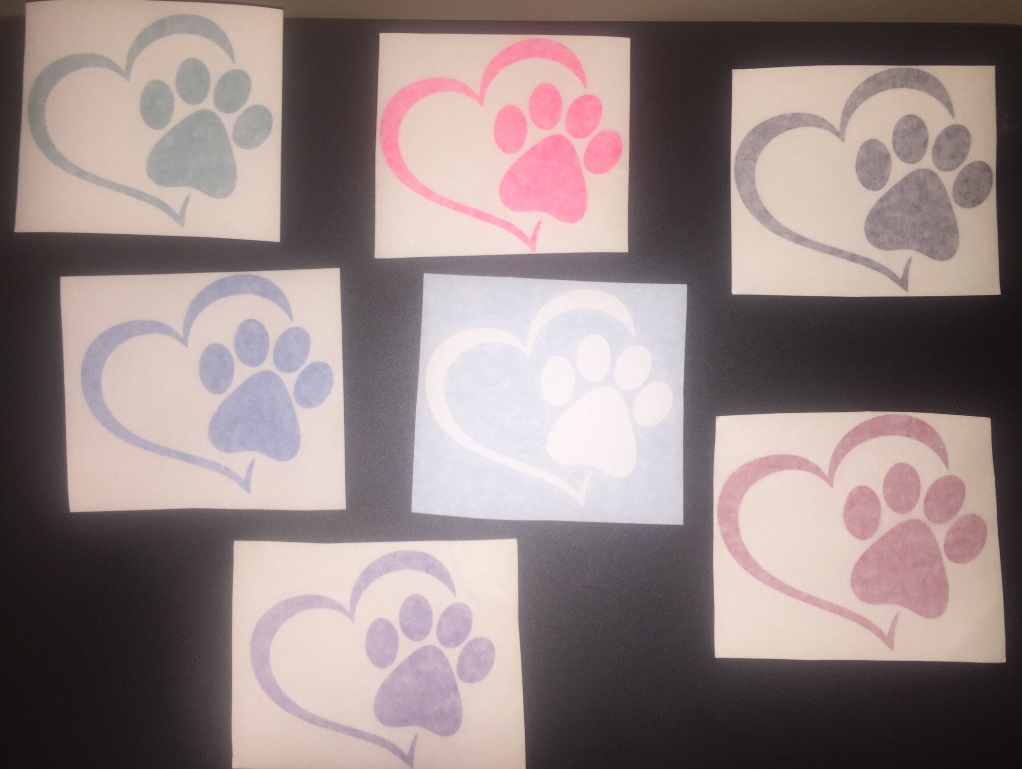 Heart Paw Print Waterproof Vinyl Decal | Car, Laptop, Bumper Paw ...