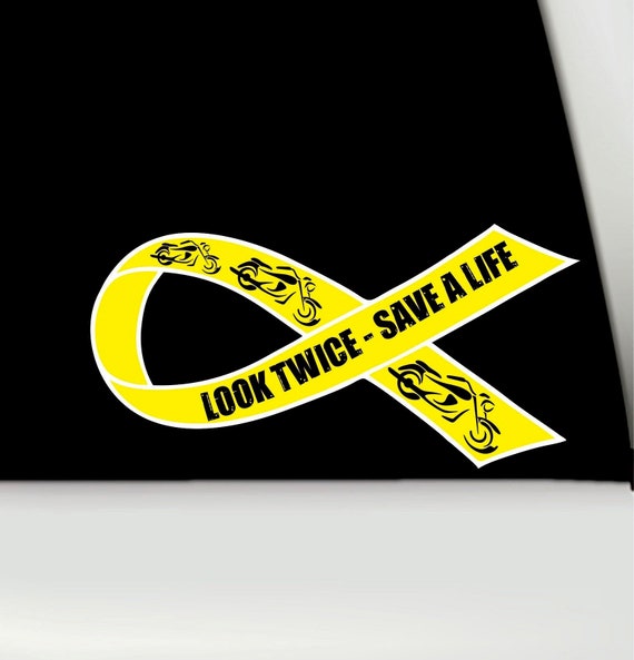 Look Twice Save a Life Vinyl Decal Motorcycle Awareness | Etsy