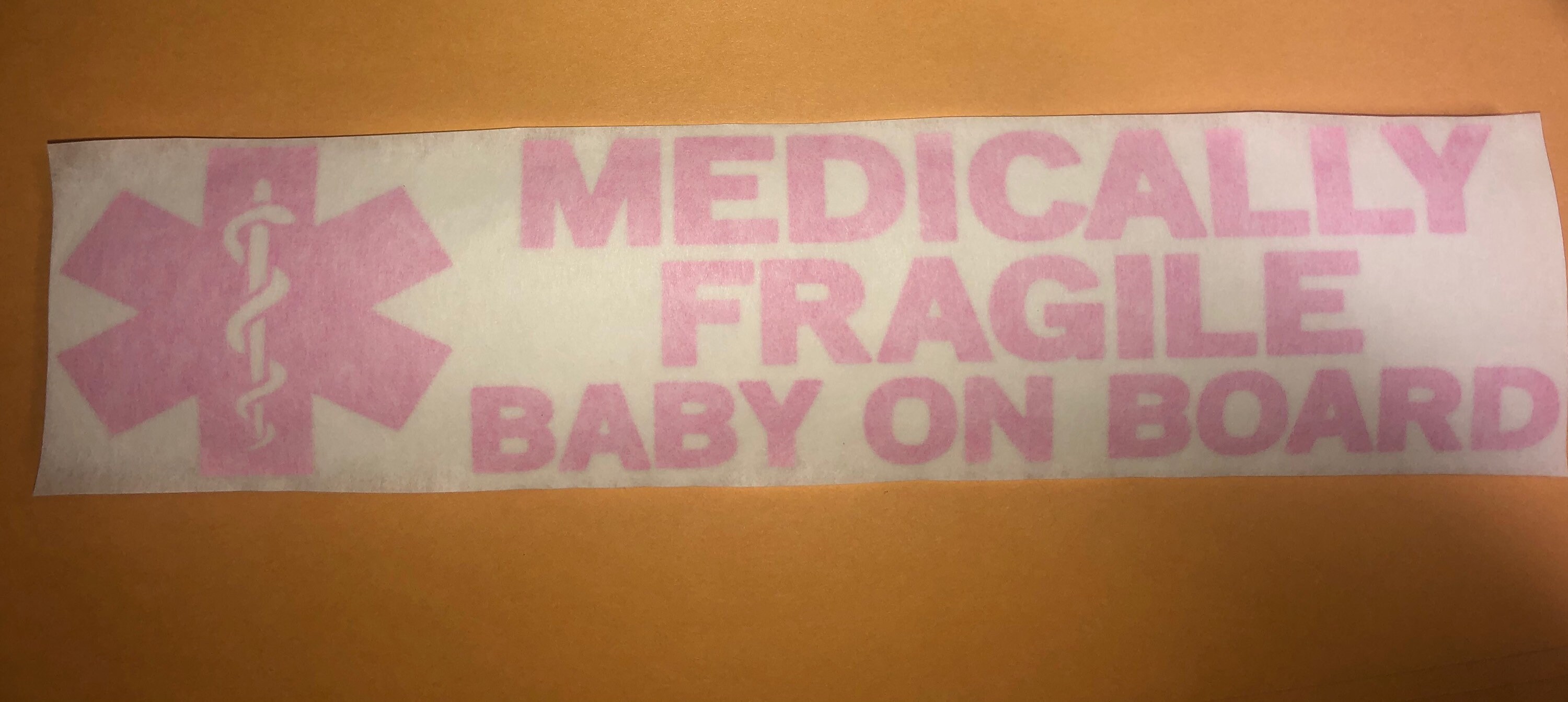 Medical Alert Bumper Sticker Medically Fragile Baby on Board - Etsy