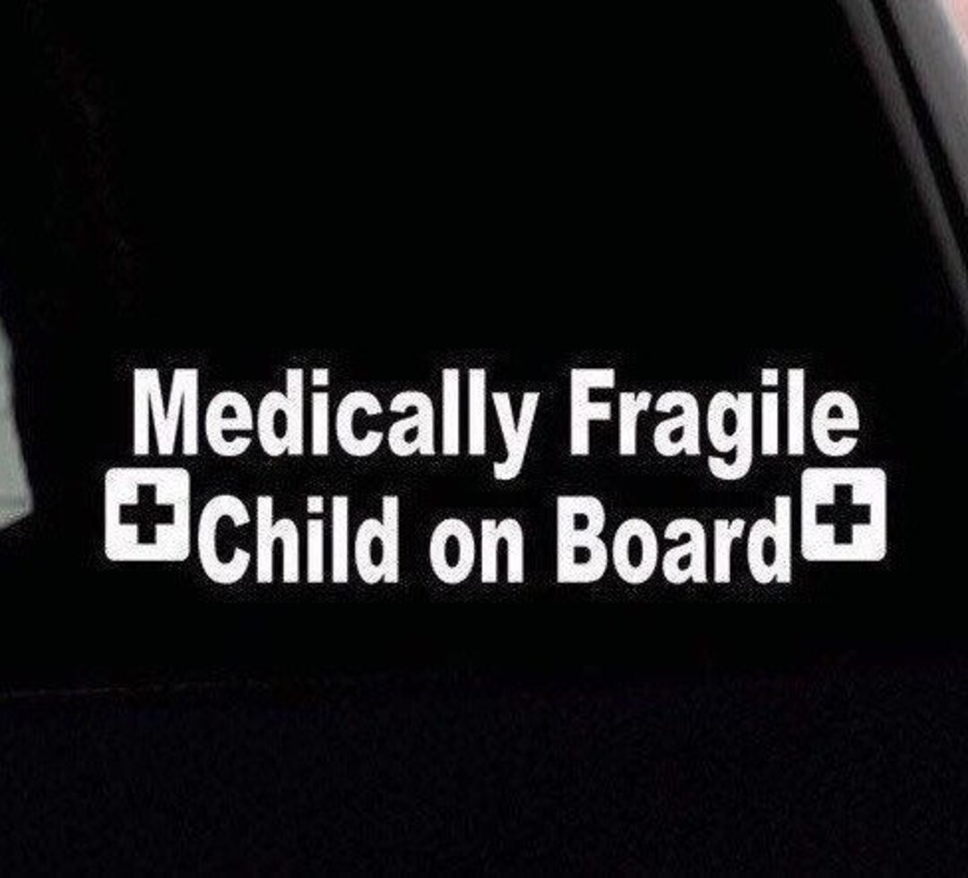 Medical Alert Car Decal | Medically Fragile Bumper Sticker | Medically ...