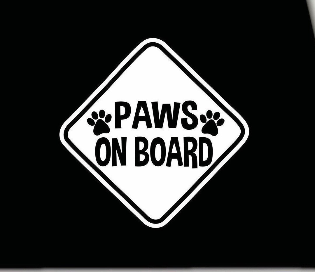 Paws on Board Vinyl Decal | Paws on Board Bumper Sticker | Paws on ...