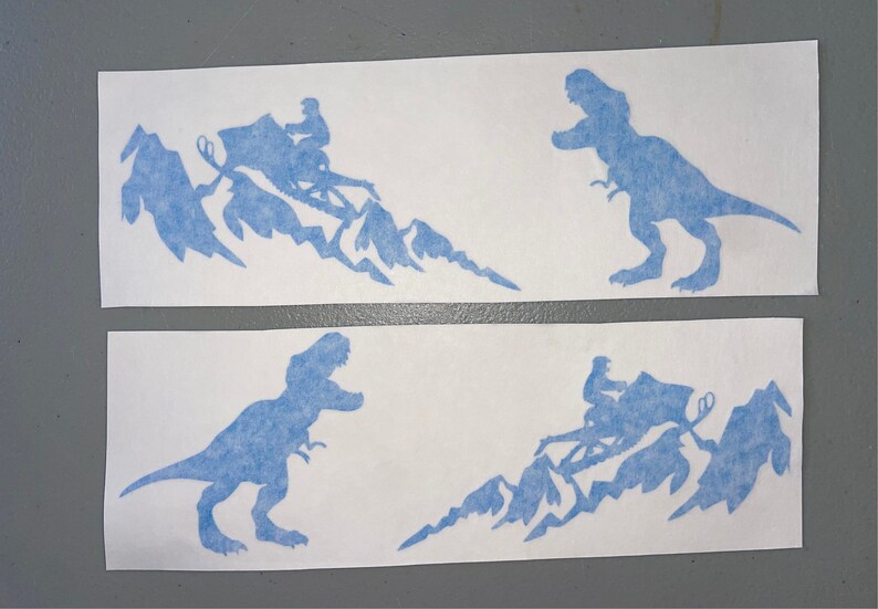 T-rex Chasing Snowmobile Vinyl Decal | Jurassic Dino Bumper Sticker - Etsy
