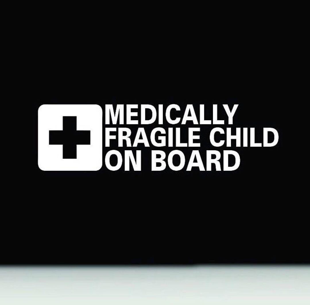 Medical Alert Car Decal | Medically Fragile Bumper Sticker | Medically ...