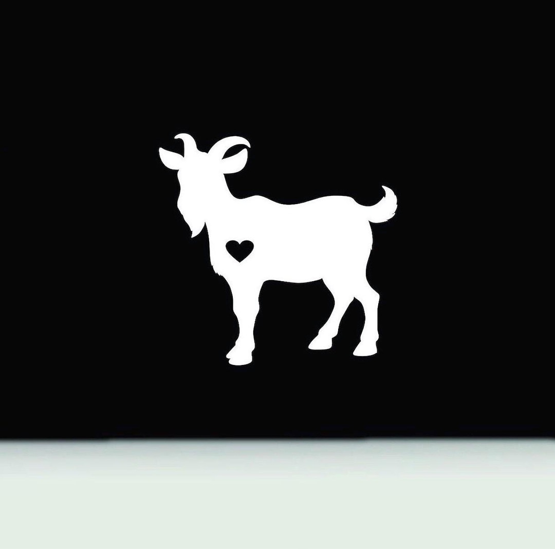 Goat Heart Vinyl Decal | Goat Car Truck Window Decal Sticker | Goat ...