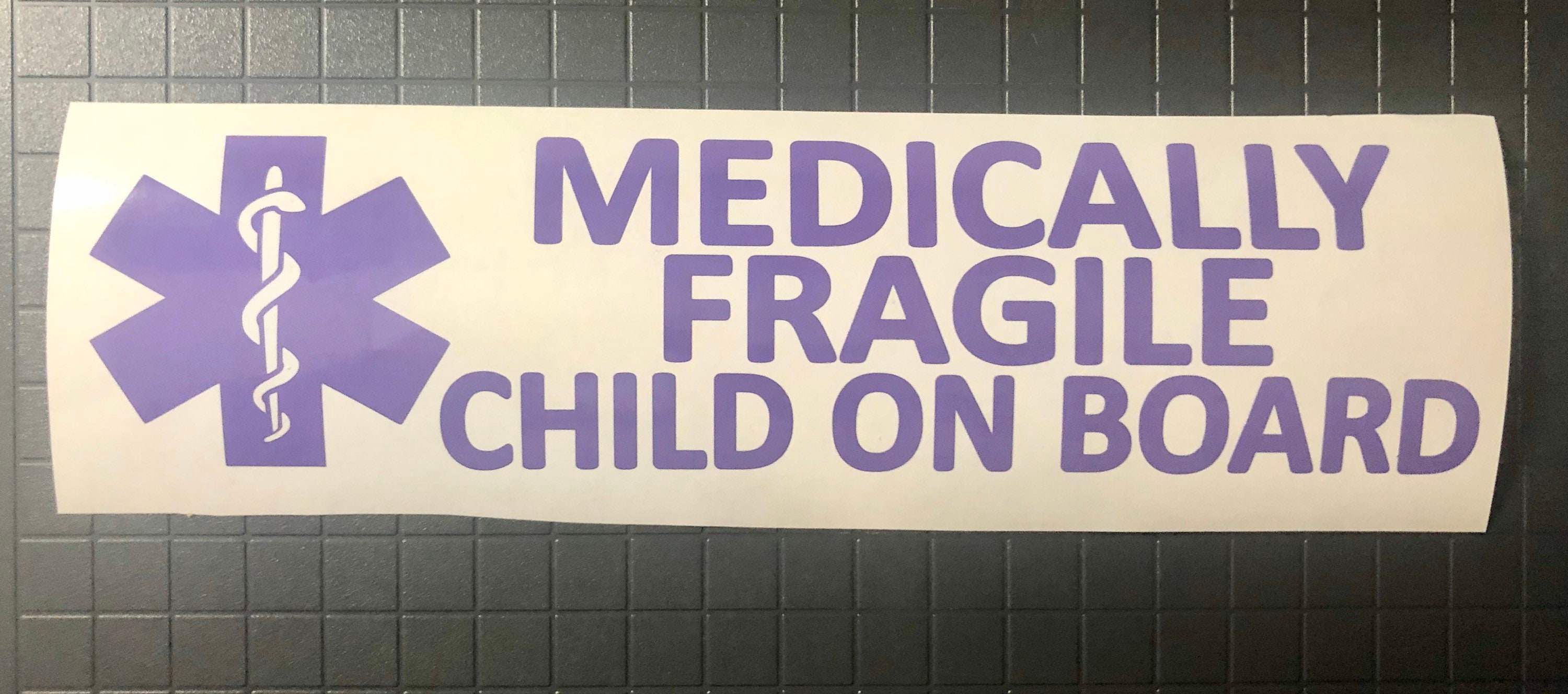 Medical alert bumper sticker medically fragile child on | Etsy