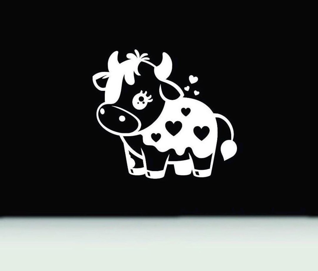 Cute Cow Vinyl Decal | Cow Car Truck Window Decal Sticker | Cow Laptop ...