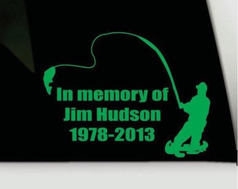 Fishing in Memory Decal - Etsy
