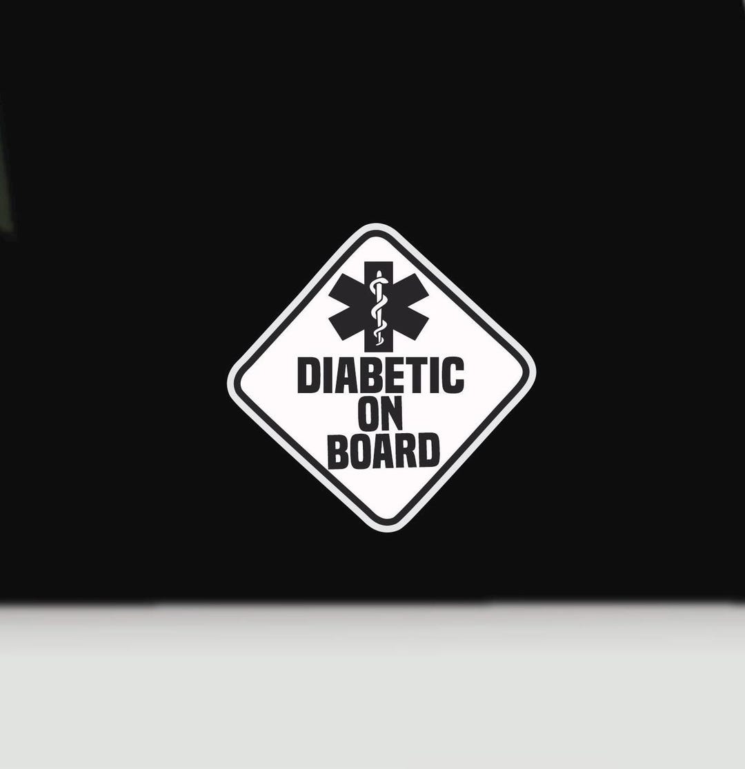 Diabetic on Board Vehicle Decal Sticker | Medical Alert Bumper Sticker ...