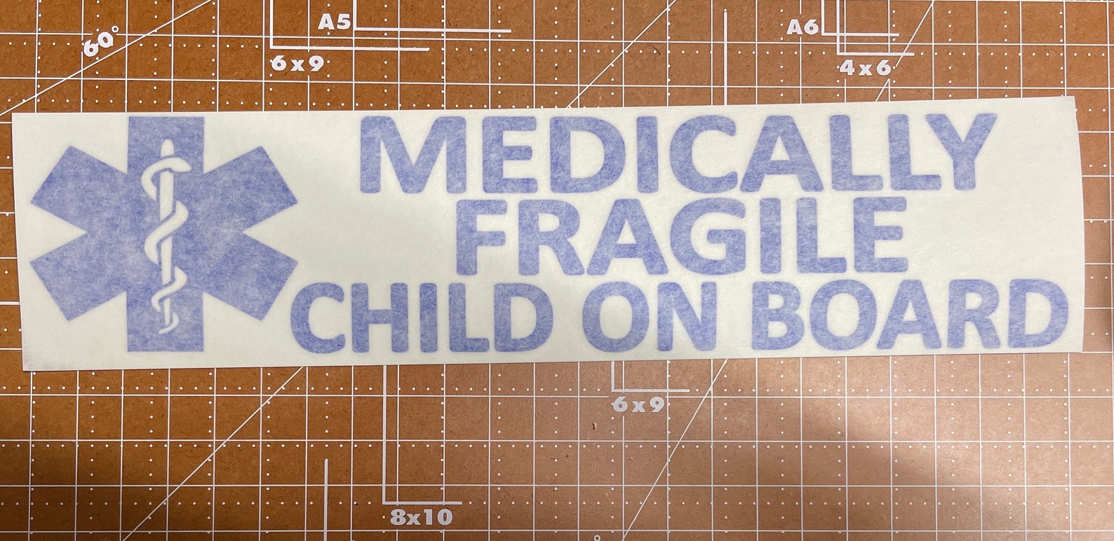 Medical Alert Bumper Sticker Medically Fragile Child on | Etsy