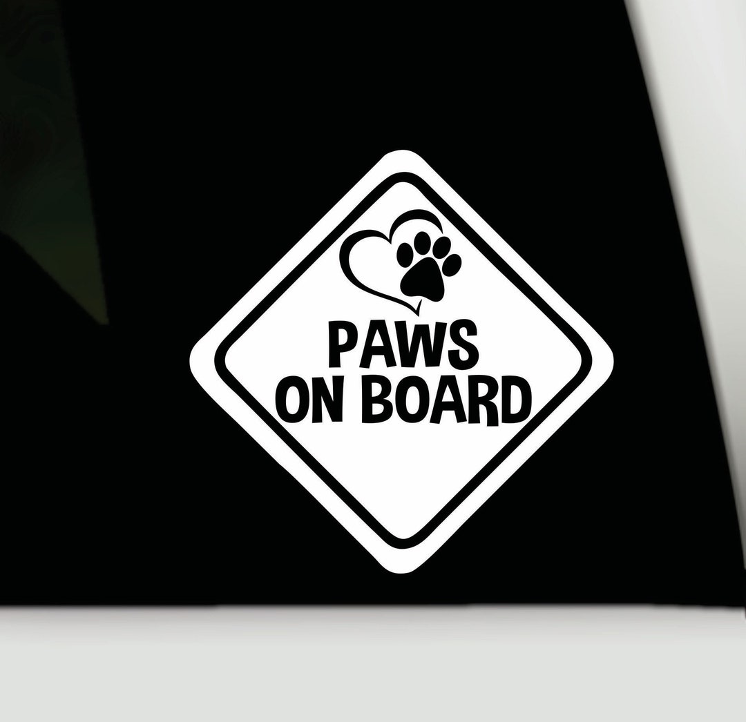 Paws on Board Vinyl Decal | Paws on Board Bumper Sticker | Paws on ...