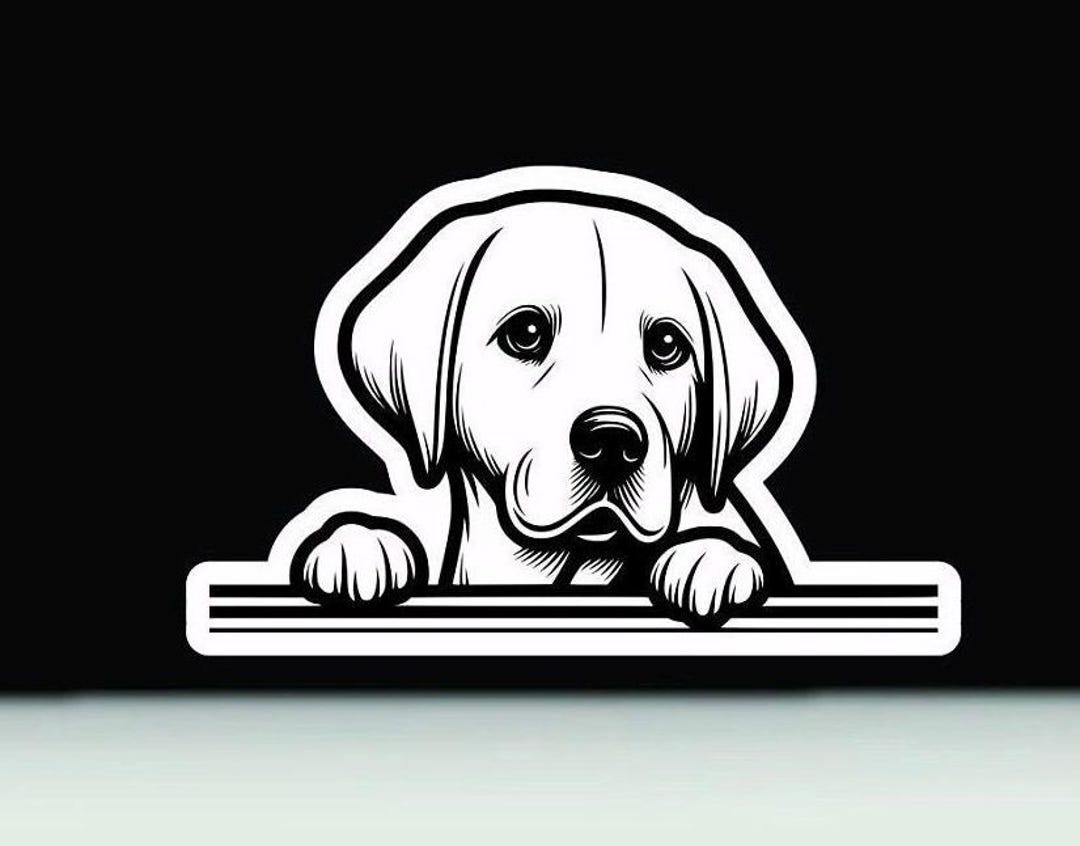 Labrador Retriever Peeking Vinyl Decal | Labrador Vinyl Decal | Lab ...