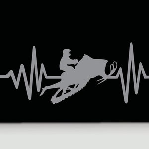 Sled Heartbeat Vinyl Decal Sticker | Snowmobile Vinyl Decal | Sled ...