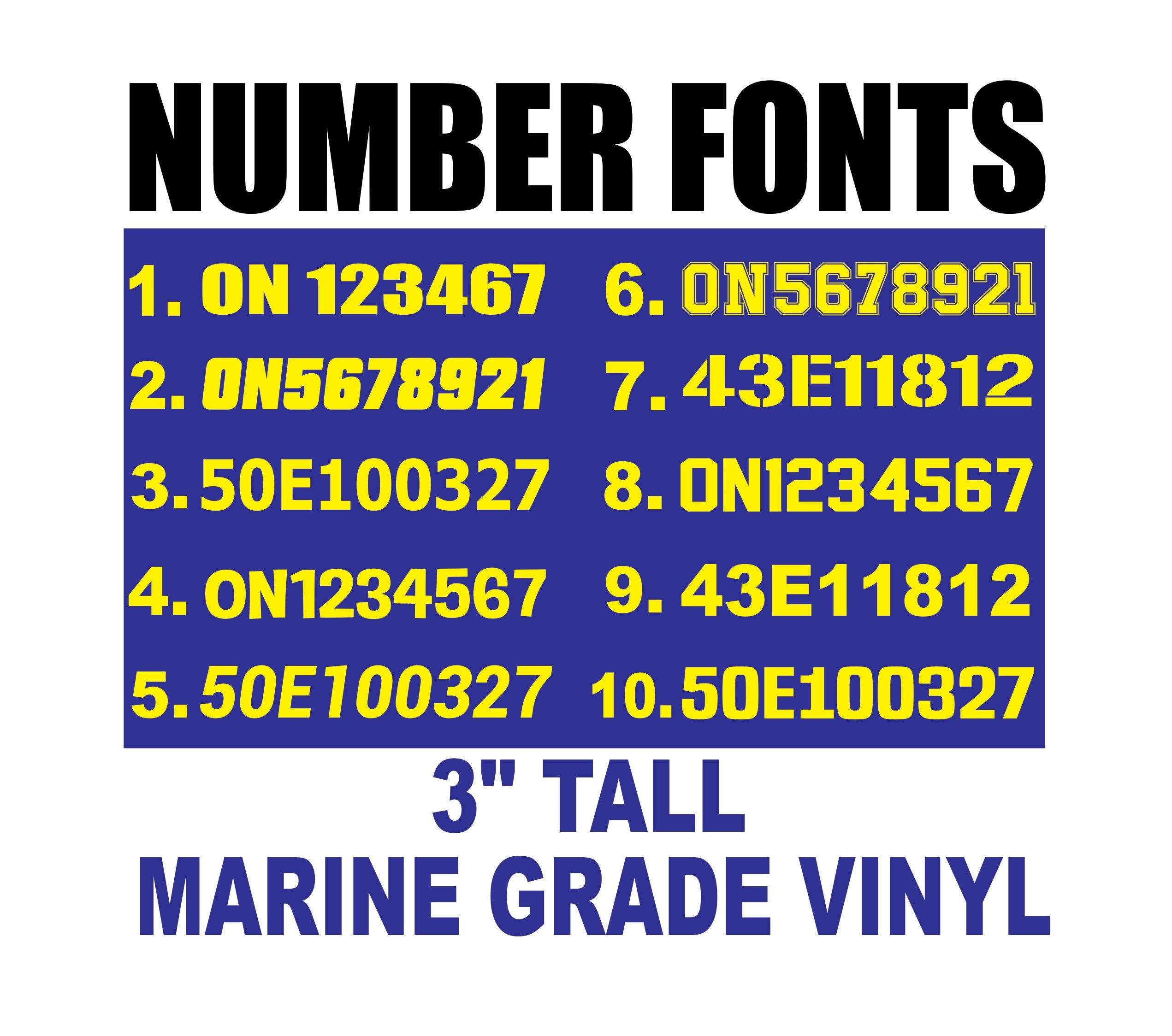 Boat Numbers Boat Vinyl Decals Boat Registration Numbers | Etsy