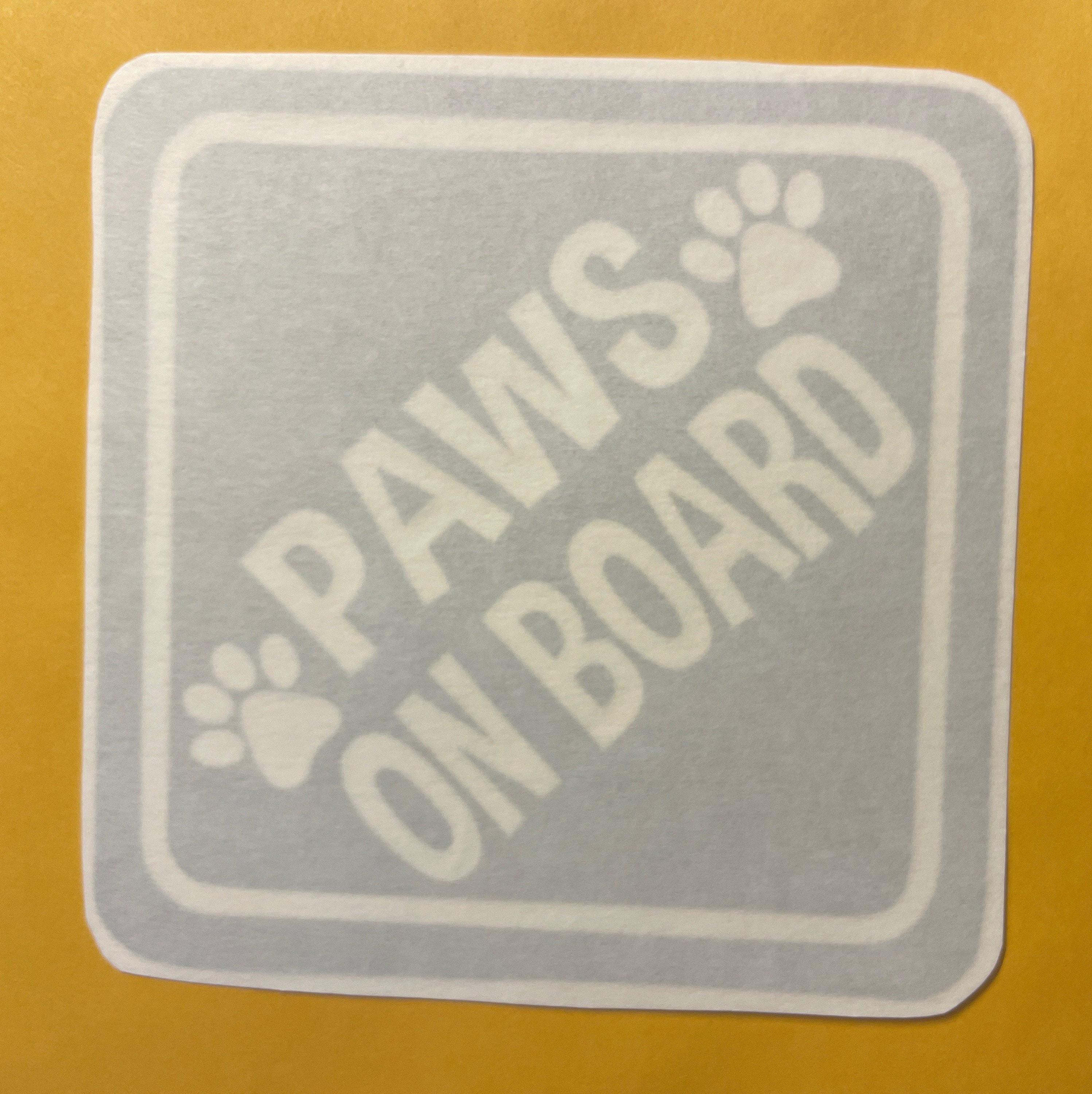 Paws on Board Vinyl Decal | Paws on Board Bumper Sticker | Paws on ...