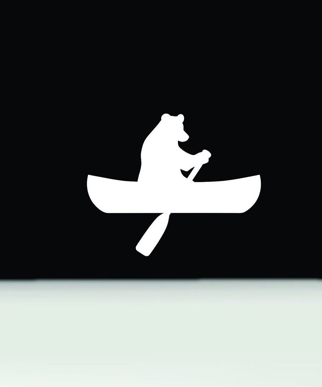 Bear Canoe Vinyl Decal | Bear Decal | Bear in Canoe Bumper Sticker ...