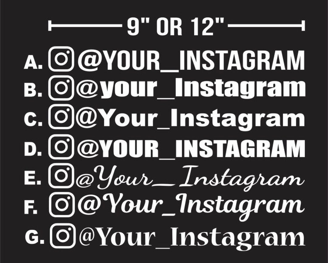 Instagram Vinyl Decal | Instagram Custom Decal | Window Decal ...