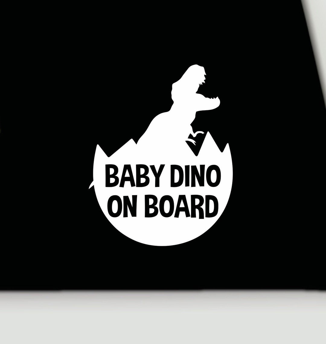 Baby Dino on Board Bumper Sticker | on Board Car Decal | Dinosaur on ...