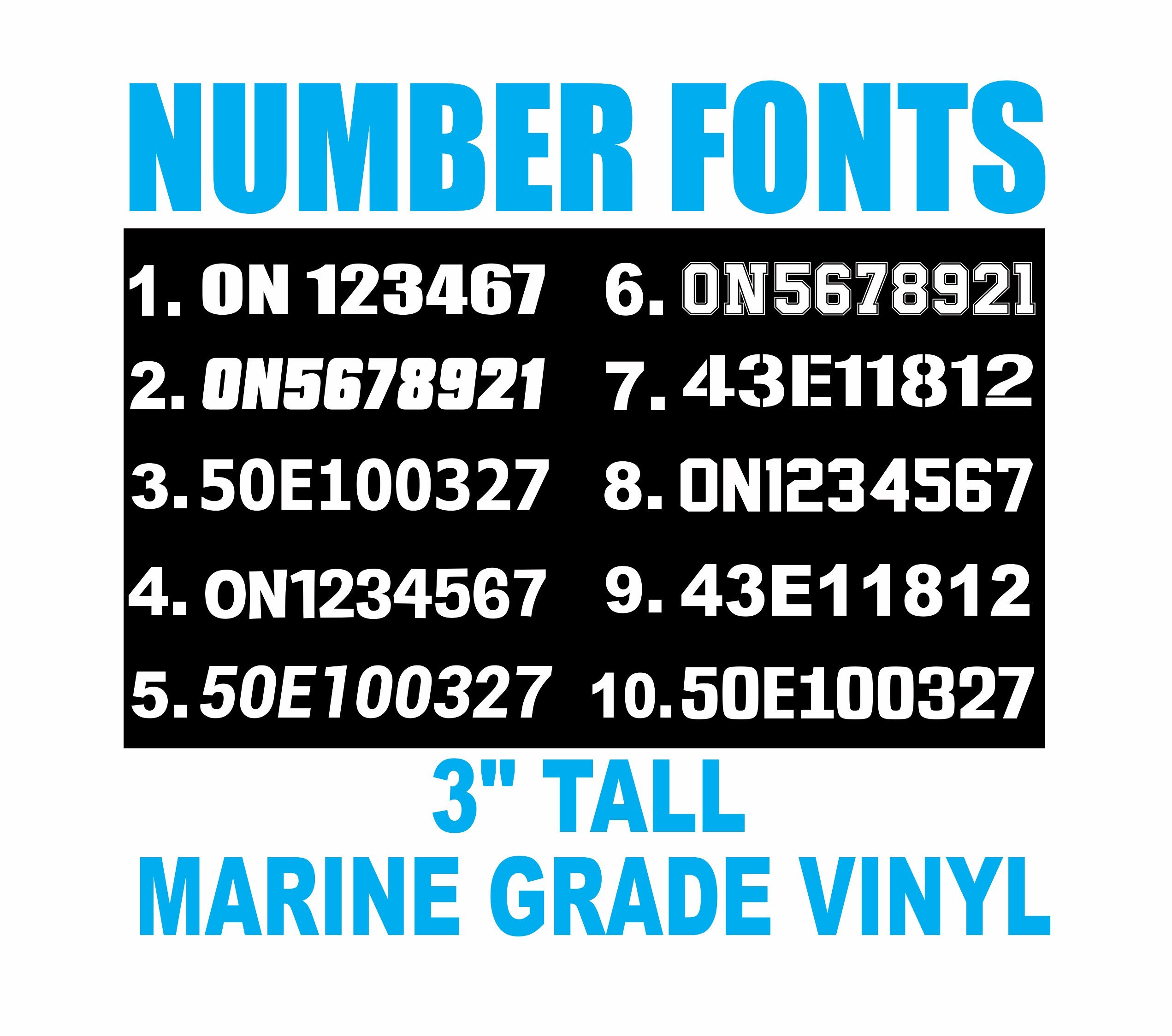 Boat Numbers Boat Vinyl Decals Boat Registration Numbers | Etsy