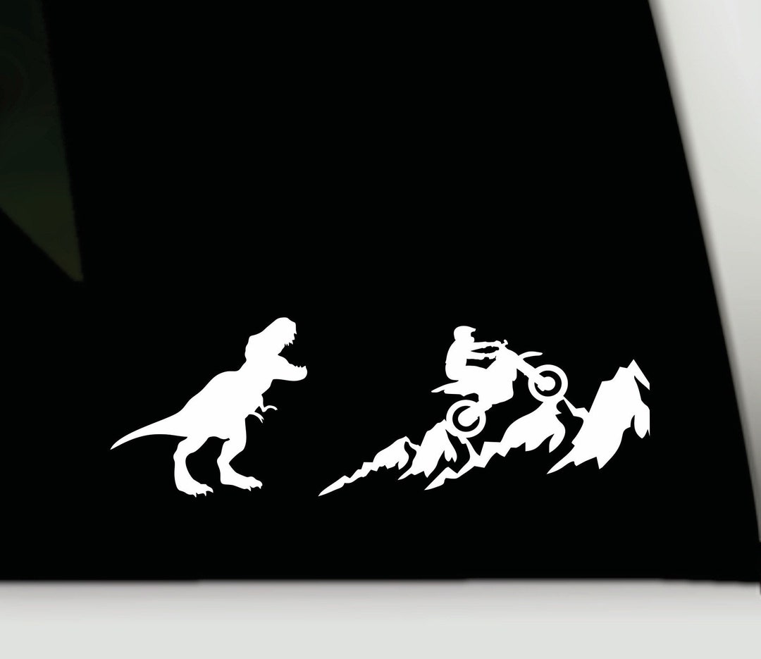 Jurassic T-rex and Dirt Bike Decal | Motocross Sticker | Trex Jurassic ...