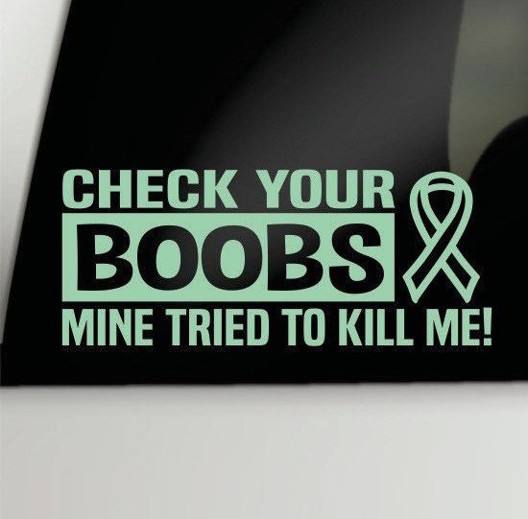 Check Your Boobs Vinyl Decal | Check Your Boobs Bumper Sticker | Breast ...