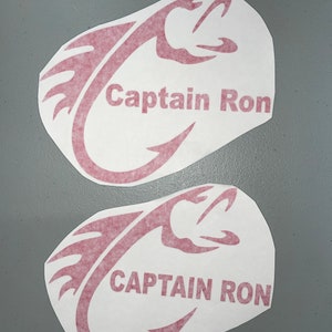 Fishing Hook Vinyl Decal | Custom Fishing Decal | Fish Hook Name ...