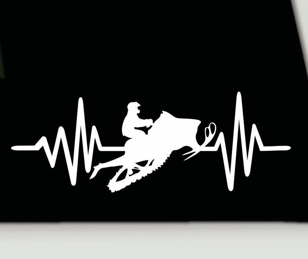 Sled Heartbeat Vinyl Decal Sticker | Snowmobile Vinyl Decal | Sled ...