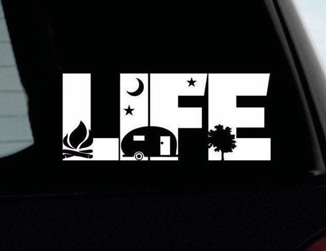 Camping Vinyl Decal | Camp Life Bumper Sticker | Vinyl Sticker ...