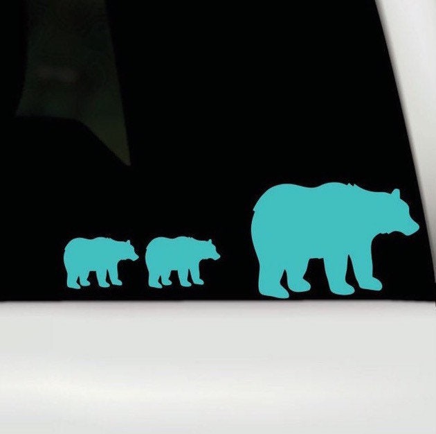Teal mama bear car decal sticker Paper & Party Supplies Bumper Stickers ...