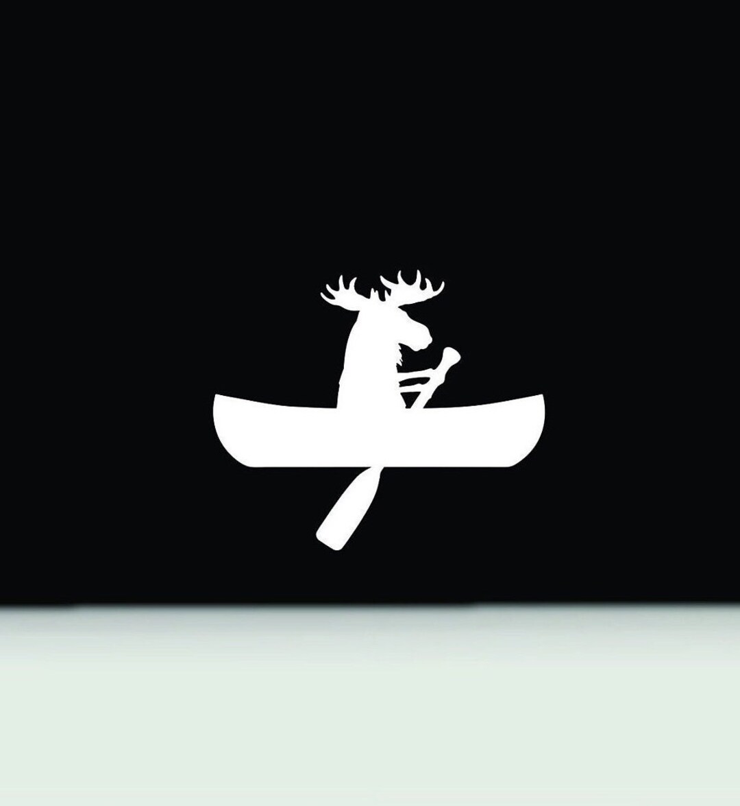 Moose Canoe Vinyl Decal Moose Decal Moose in Canoe Bumper Sticker ...