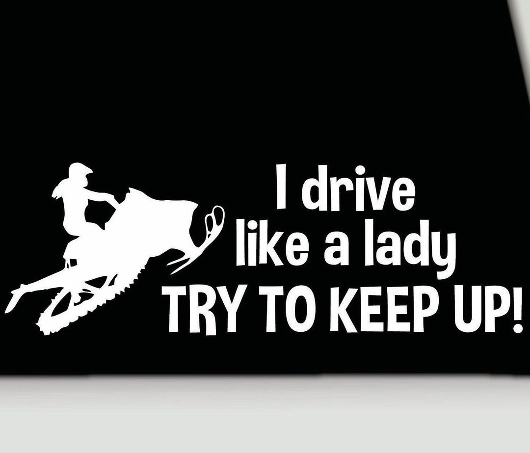 Sled Vinyl Sticker | Snowmobile Vinyl Decal | Lady Snowmobile Vinyl ...